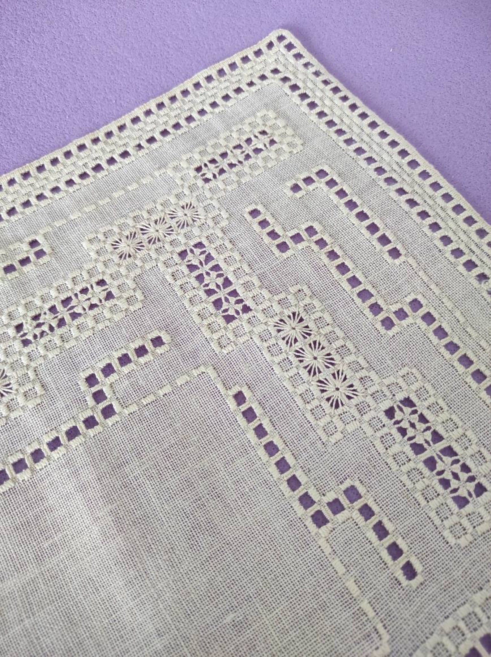 Hardanger Embroidery Tablecloth Scandinavian Vintage Design Home ...