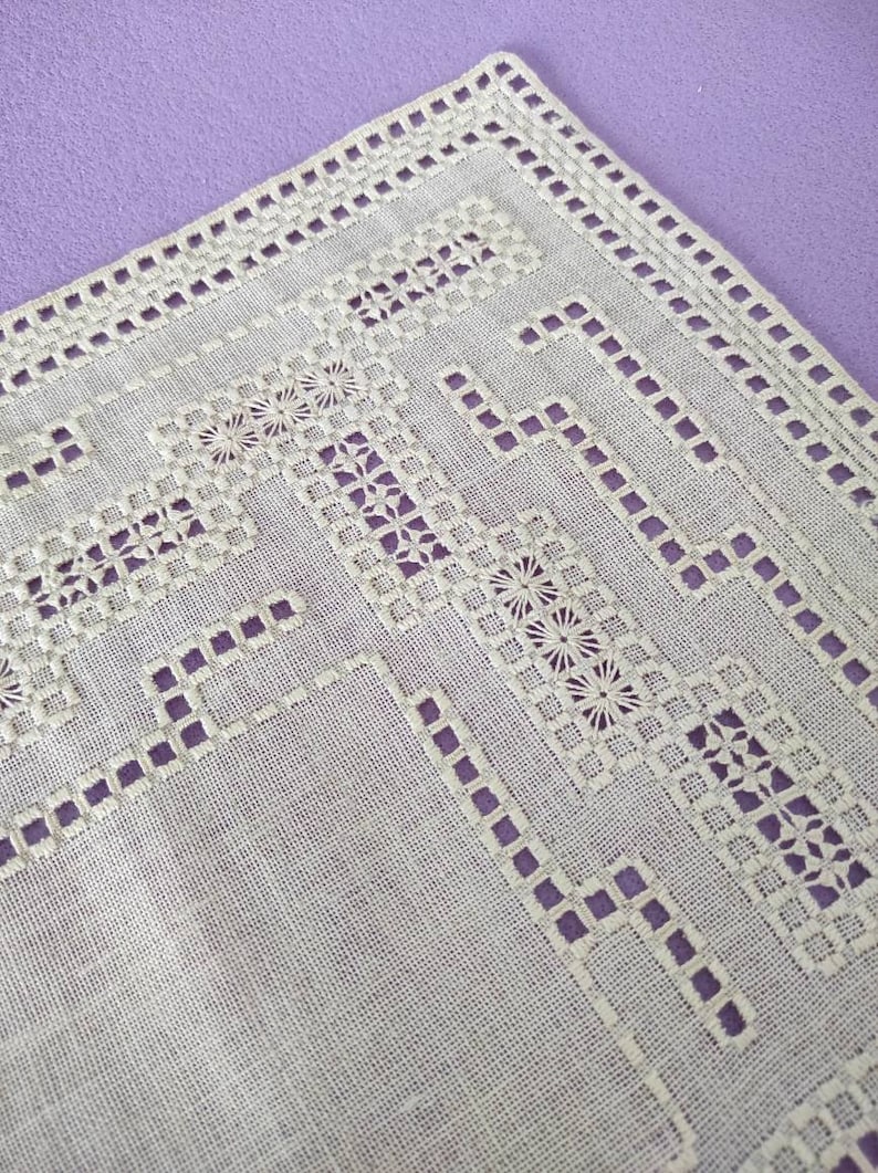 Hardanger Embroidery Tablecloth Scandinavian Vintage Design Home ...