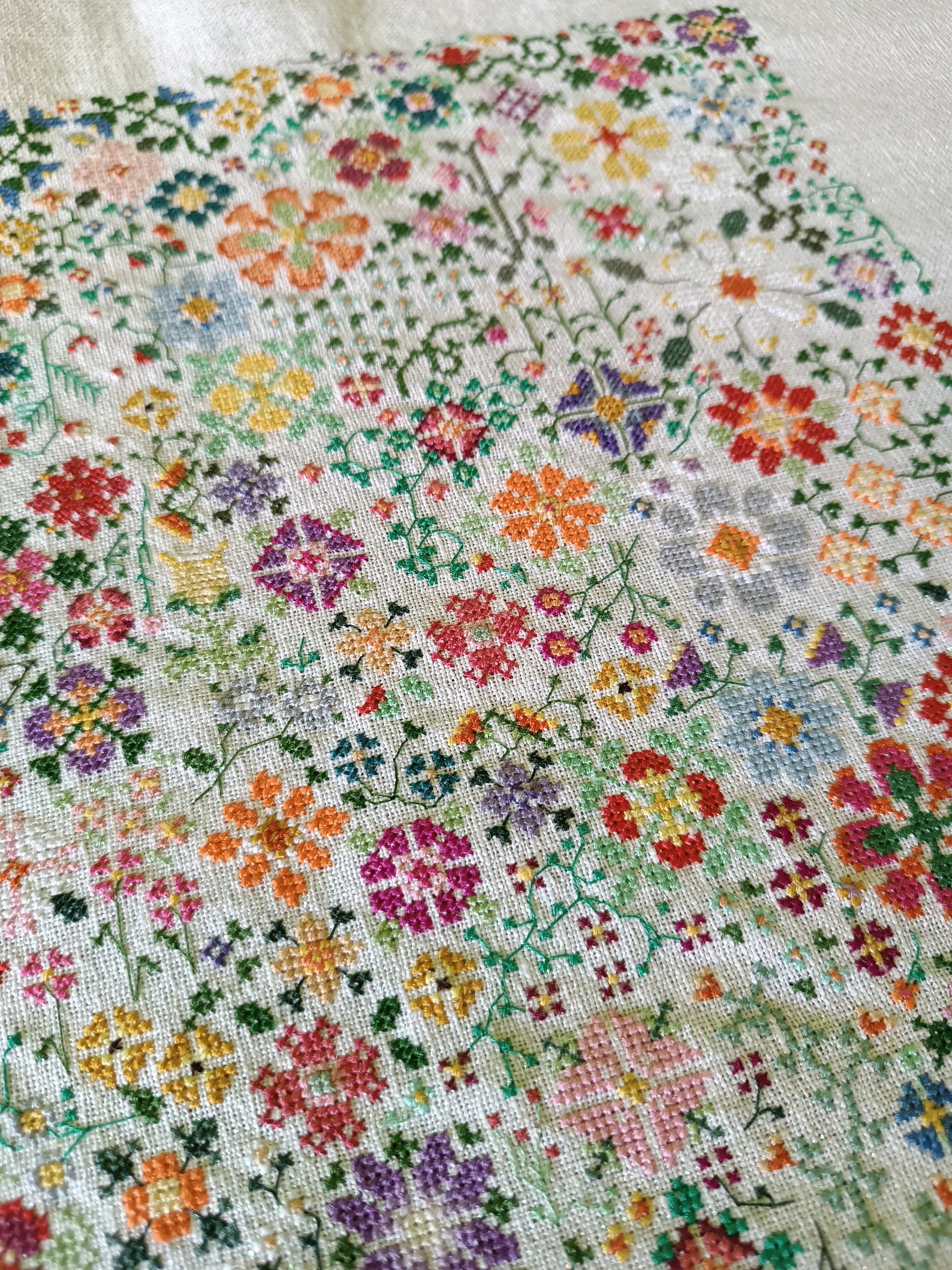 Finished Cross Stitch Flower a Day Handmade Embroidery - Etsy