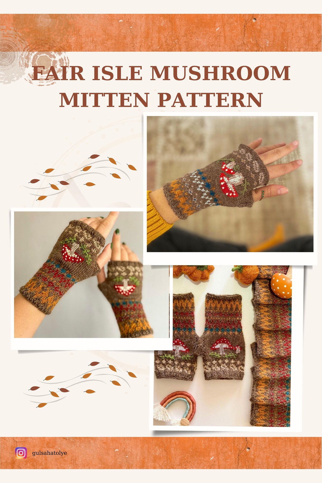 Fair Isle Mittens Pattern, Knitting Pattern, Hand Warmers Pattern ...