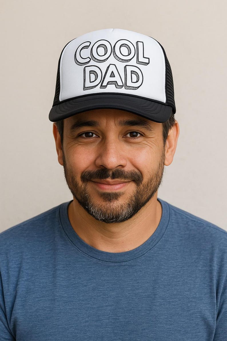 COOL DAD Trucker Hat; Dad Trucker Hat; Cool Dad Hat; White and Black ...