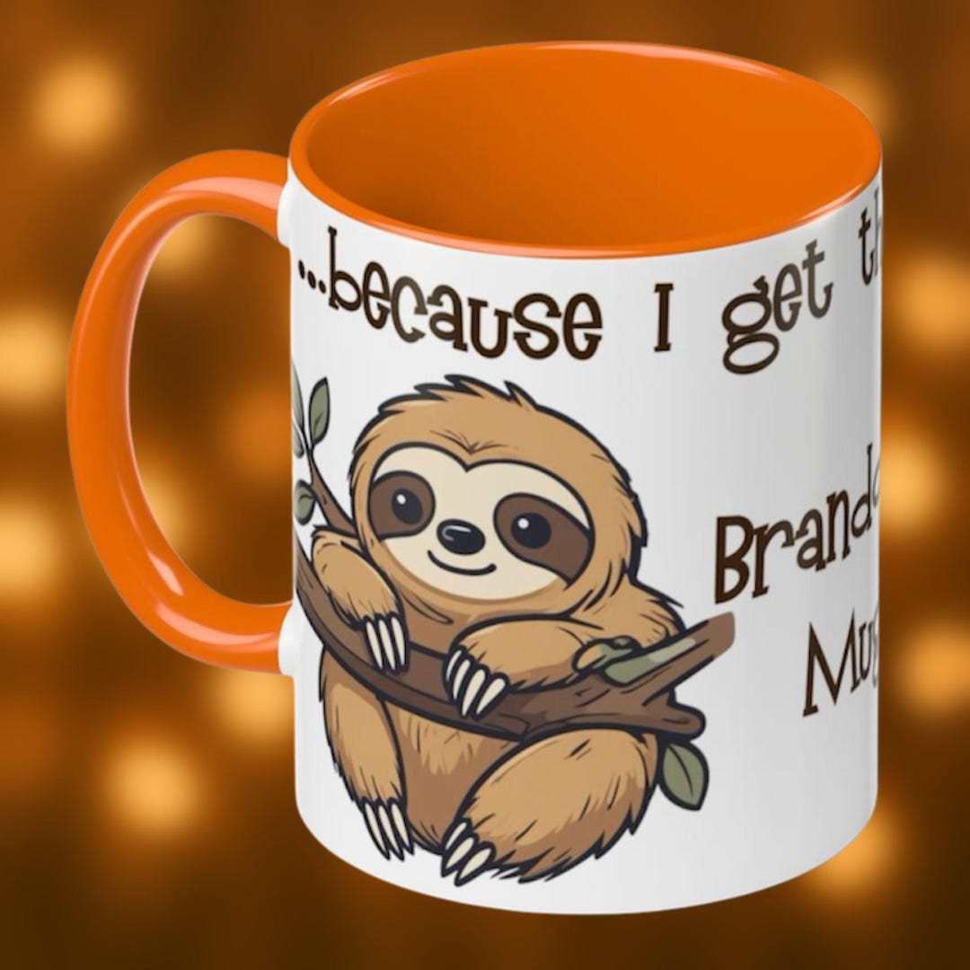 Personalised Sloth Mug . Cute Sloth. Gift for Him . Gift for Her . Son ...