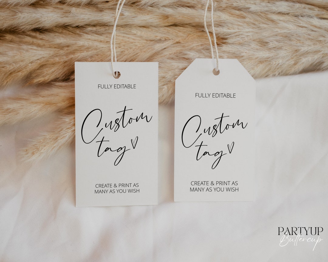 Editable Tags Instant Download, Calligraphy, Custom Tag, Minimalist Tag ...