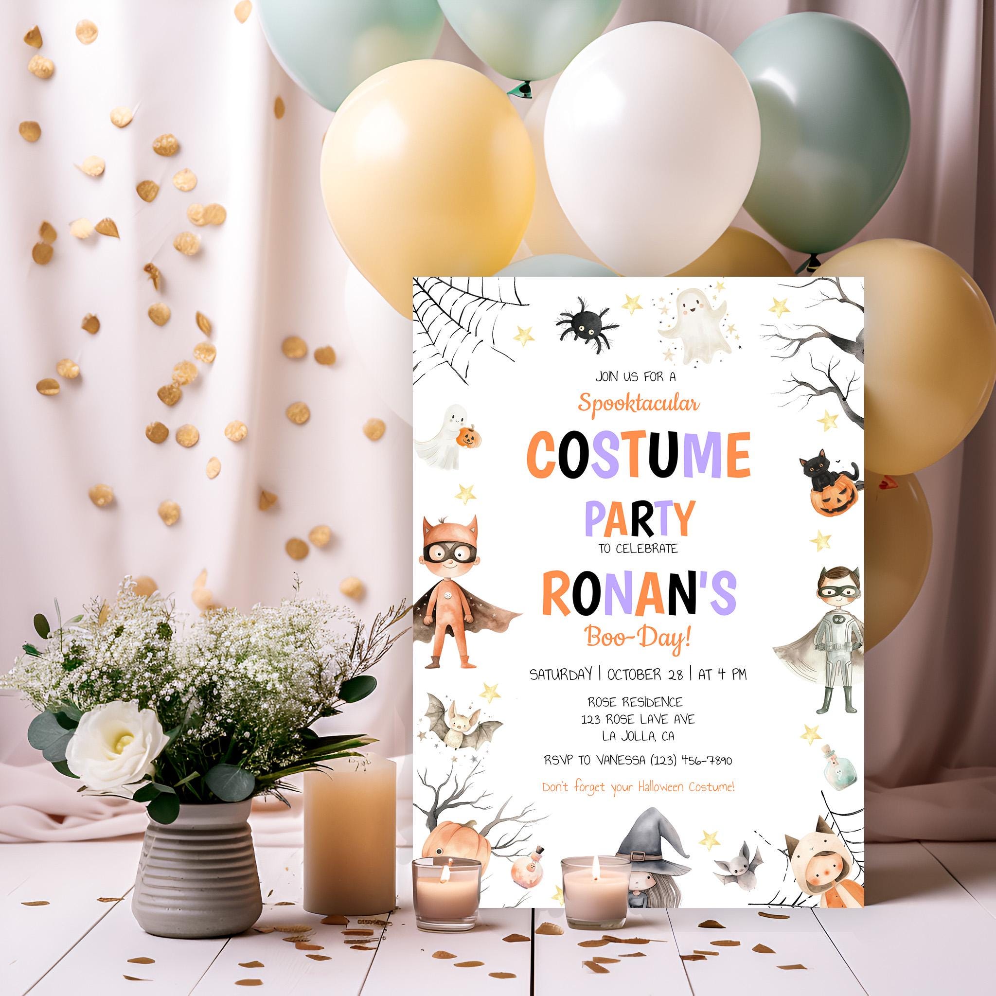 Editable Costume Party Invitation: Spooktacular Halloween Birthday ...