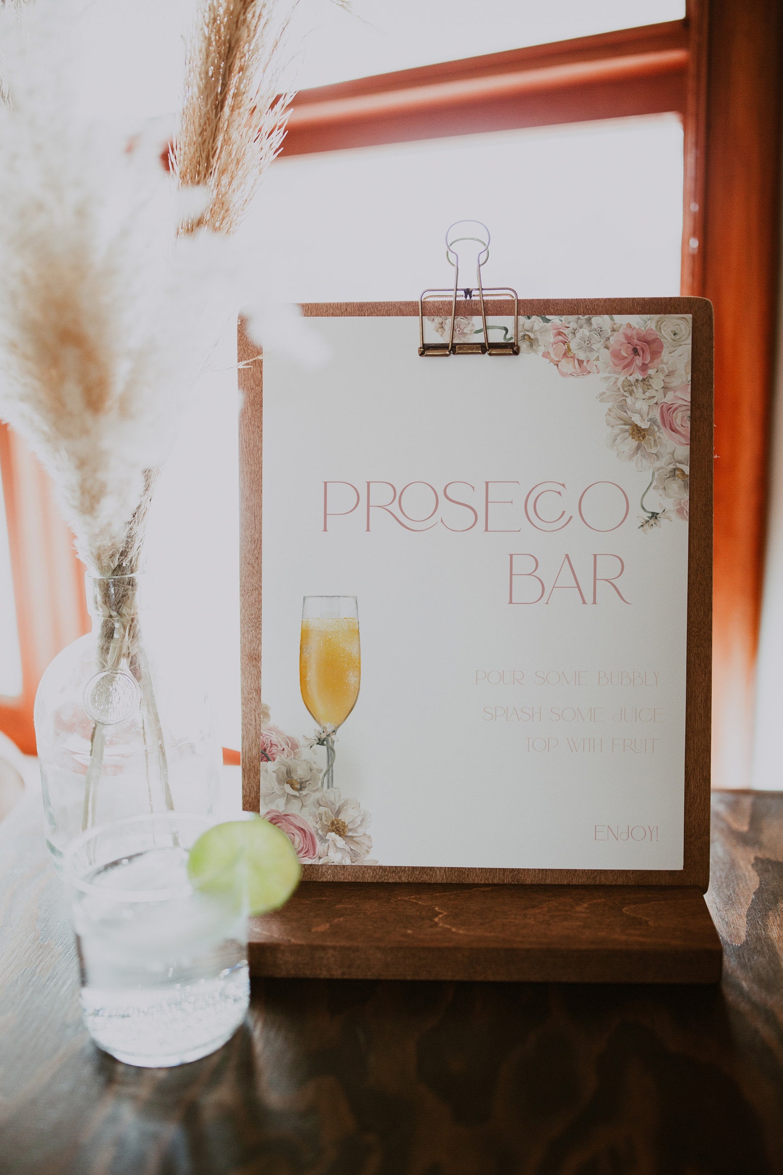 Bar Sign, Prosecco Bar Sign, Petals & Prosecco, Prosecco Bar, Instant ...