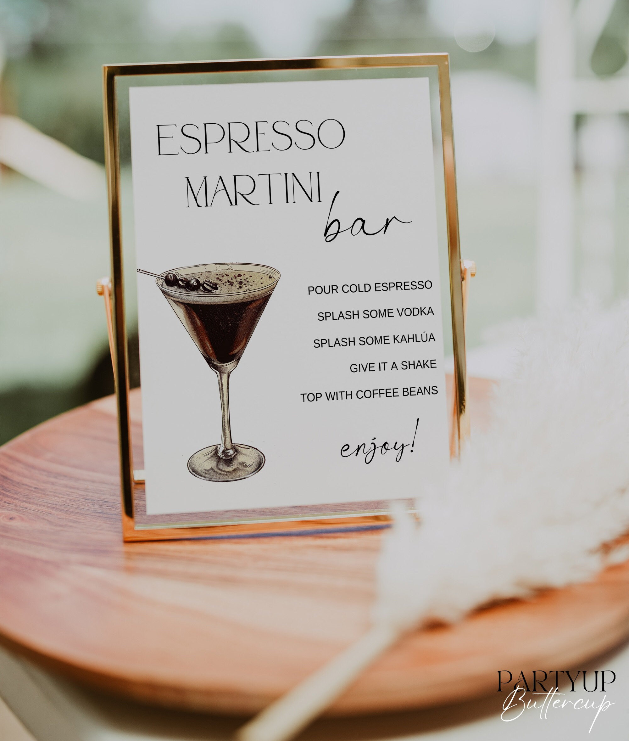 Espresso Martini Bar Sign, Espresso Martini Cocktail Print, Signature ...