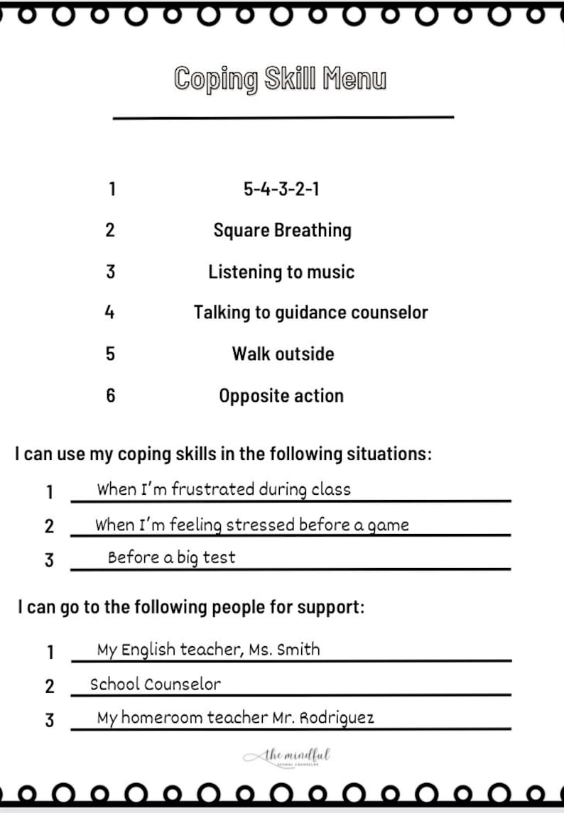 Canva Template for Coping Skill Menu - Etsy