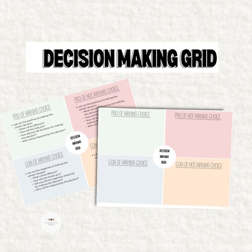Executive Functioning Decision Making Grid - Etsy