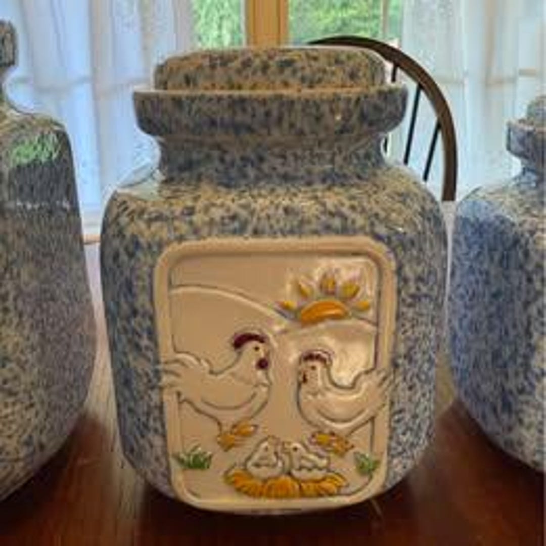 Vintage Pottery Craft Canister Set of 3 - Grandma Core - Cottage Core ...