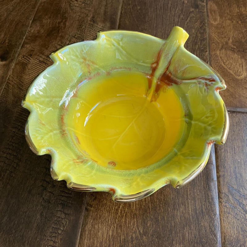 1960s Yellow Pottery Bowls - Etsy