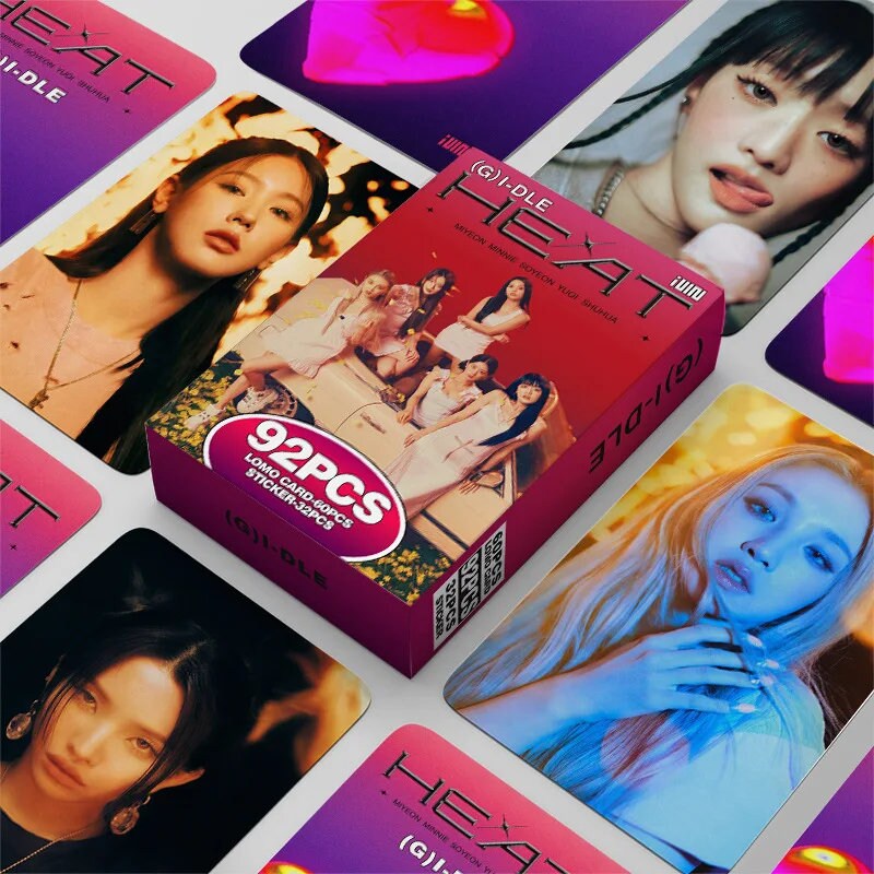 92 Pcs Fan-made HEAT and I Feel Concept by GI-DLE , Double-sided Printed Lomo Photocards With ...