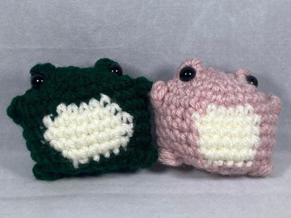 Frog Stress Ball, Crochet Frog Plush, Mini Frog, Frog Friend, Desk Toy ...