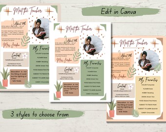 Meet the Teacher Digital Template Boho Rainbow - Etsy UK