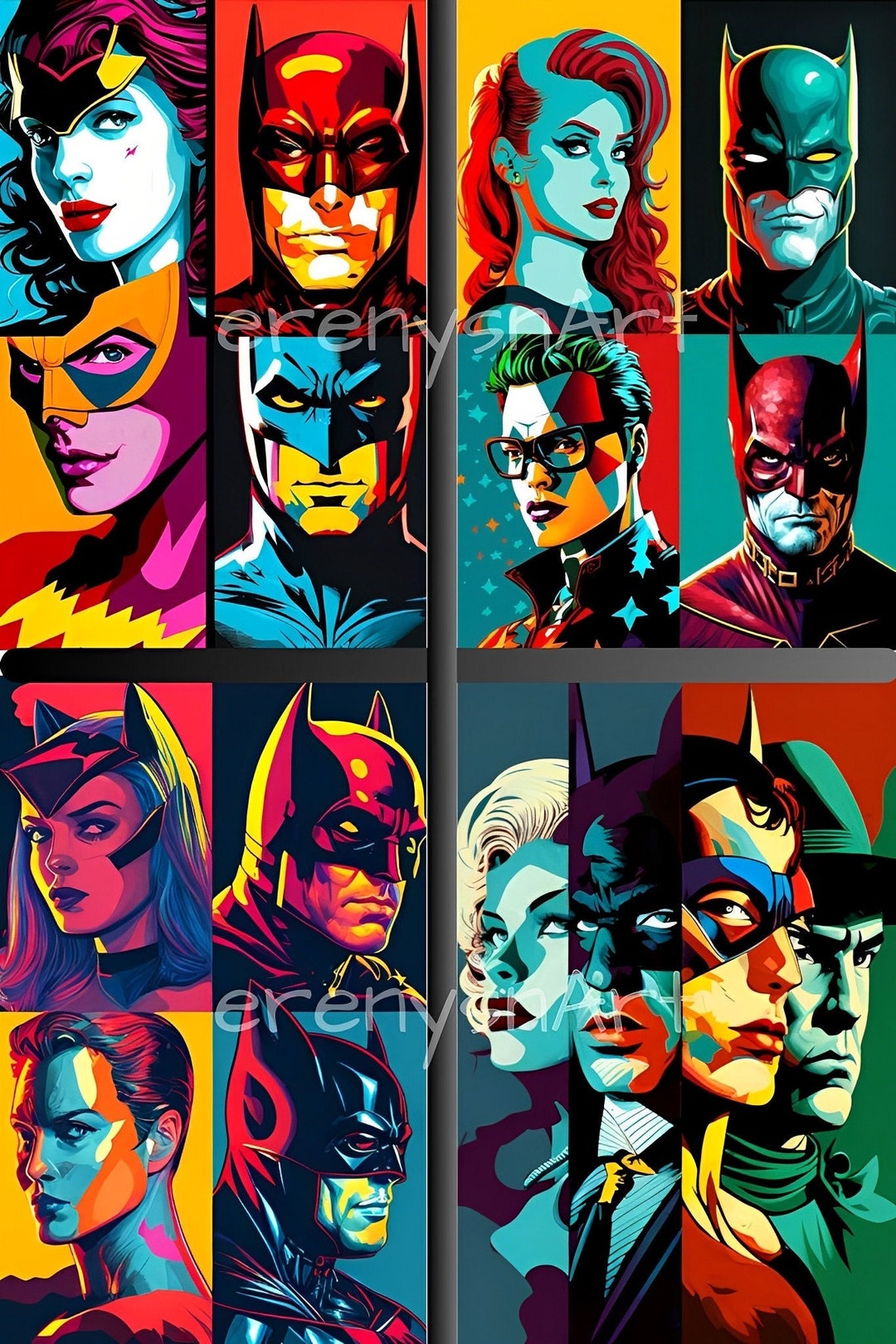 Set of 4 Poster of DC Heroes in Pop Art Style Print Out - Etsy