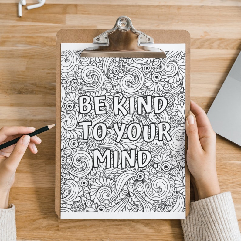 Be Kind to Your Mind Coloring Page - Digital Download - Etsy