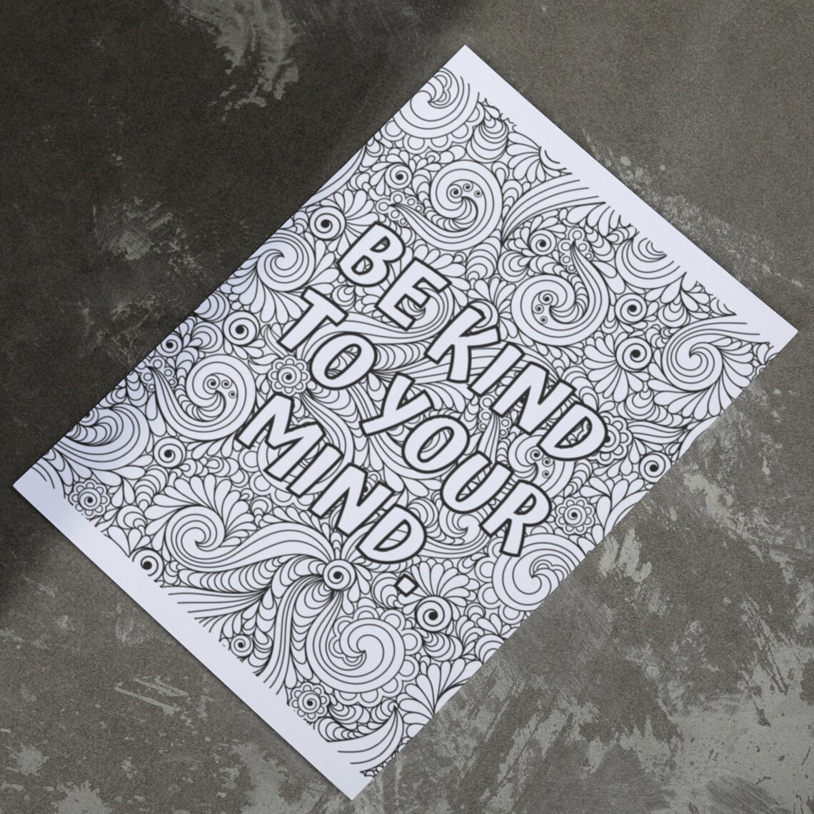 Be Kind to Your Mind Coloring Page - Digital Download - Etsy
