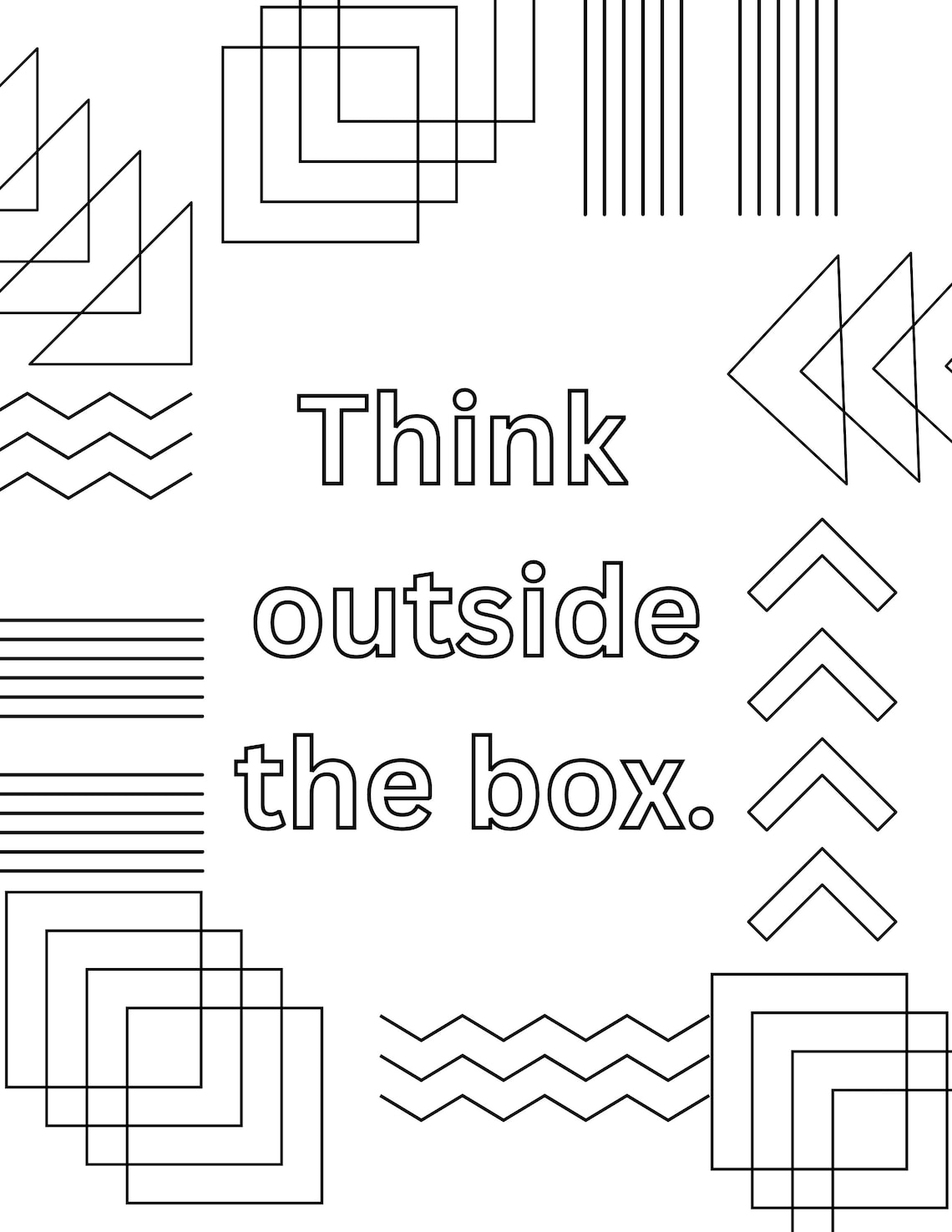 Think Outside the Box Coloring Page - Digital Download - Etsy