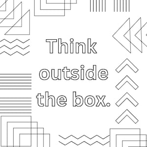 Think Outside the Box Coloring Page - Digital Download - Etsy