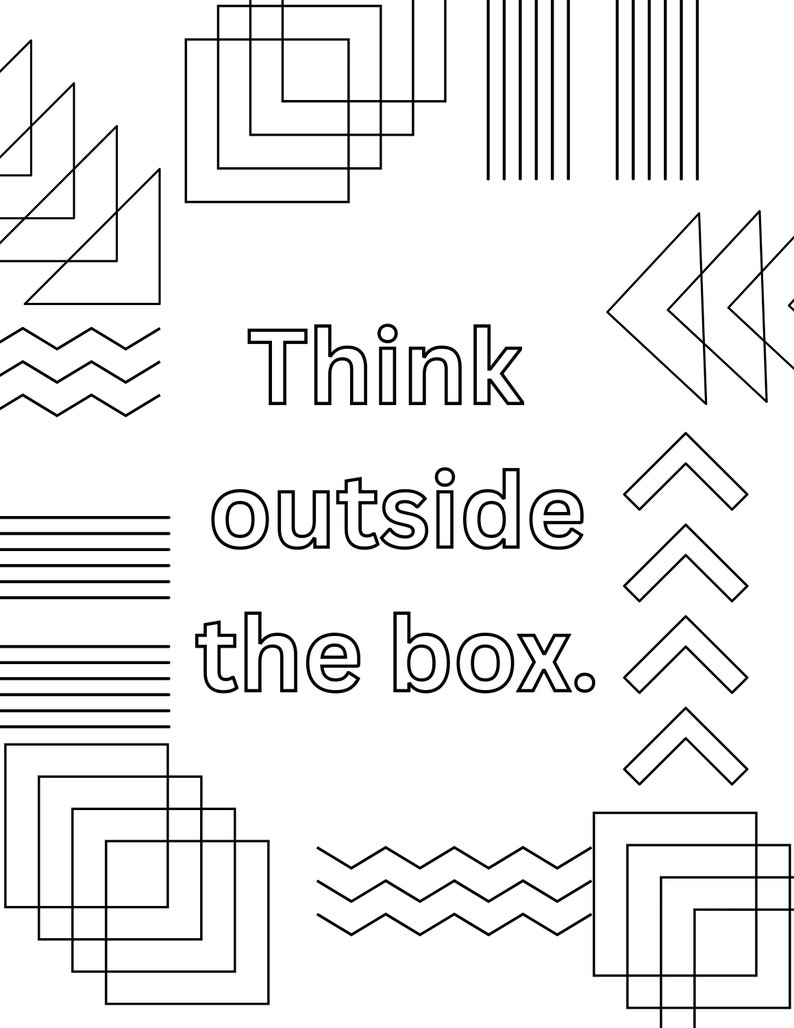 Think Outside the Box Coloring Page - Digital Download - Etsy