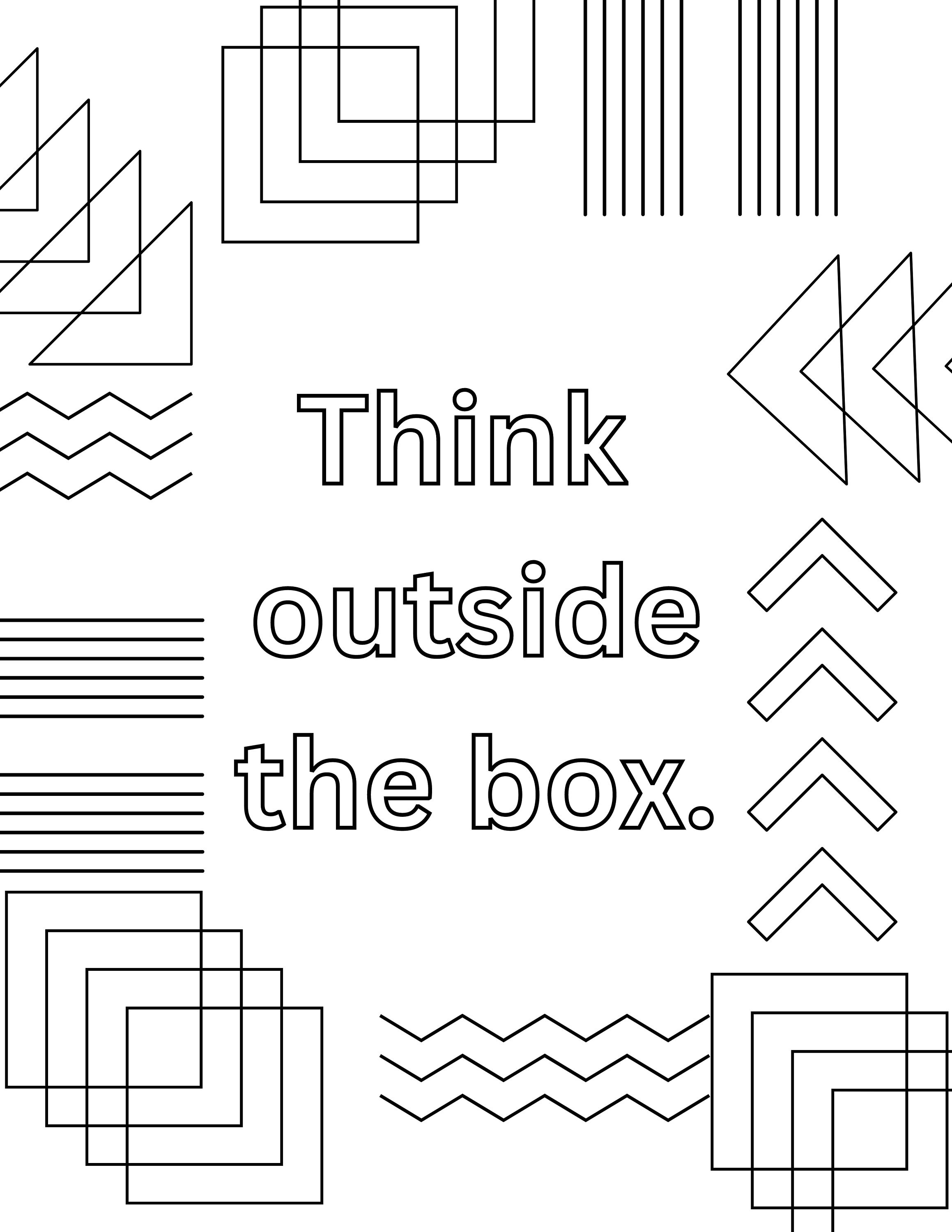 Think Outside the Box Coloring Page - Digital Download - Etsy