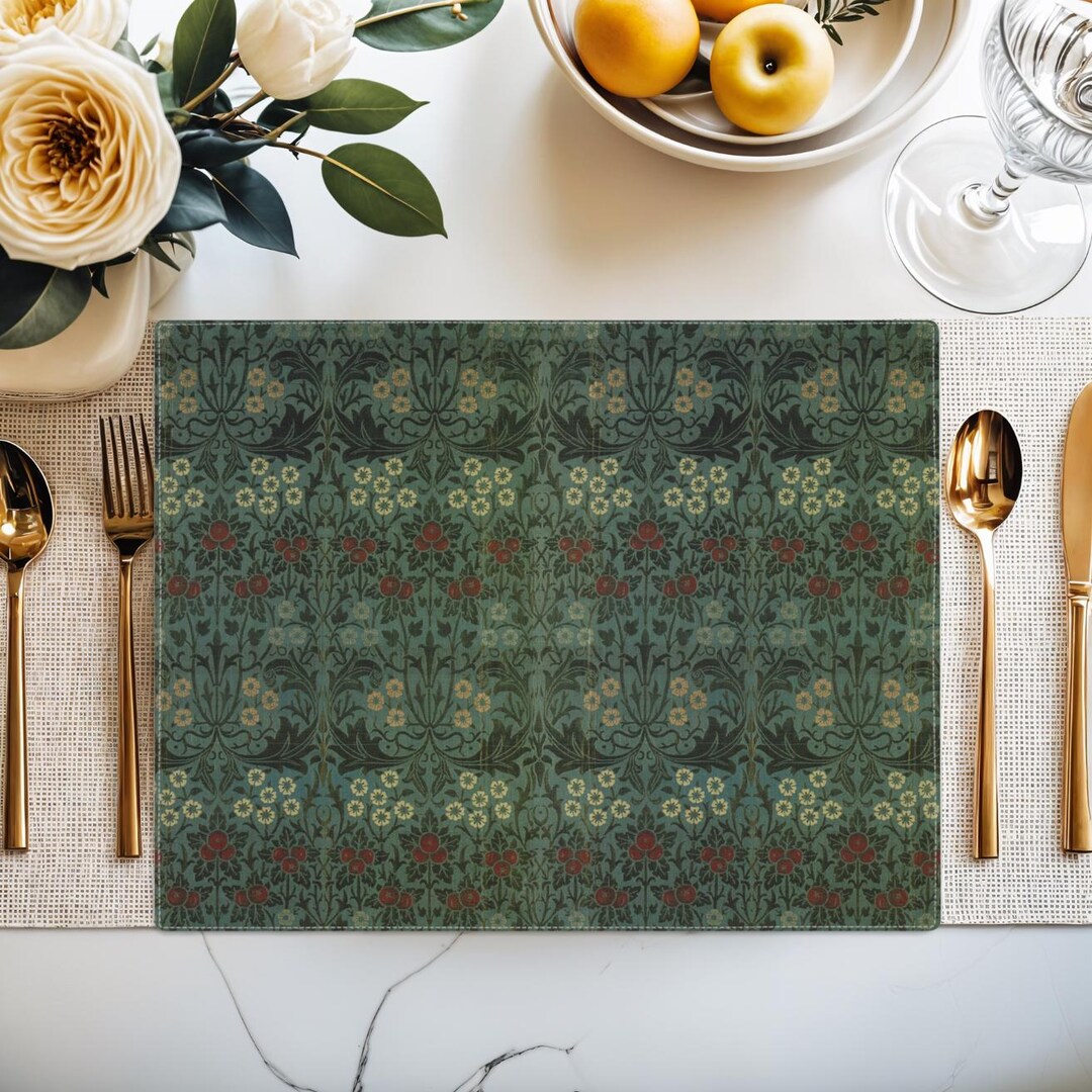 William Morris Inspired Placemat, 1pc - British Arts and Crafts ...