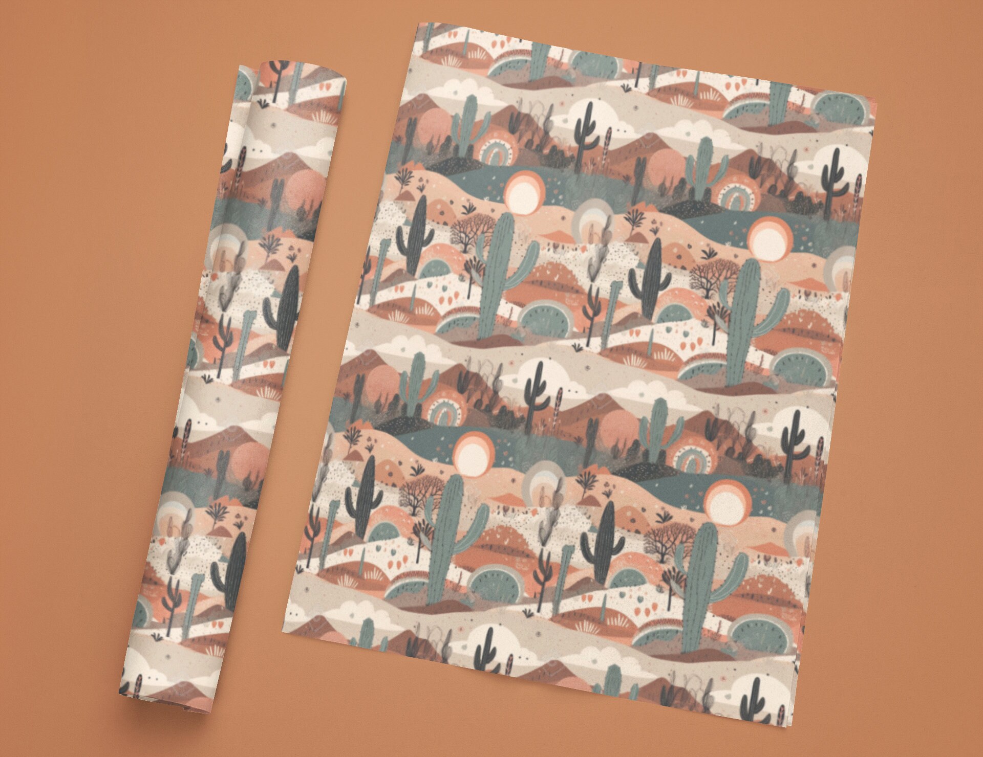 4 Boho Desert Scene Seamless Patterns Digital Download4 Boho Desert ...