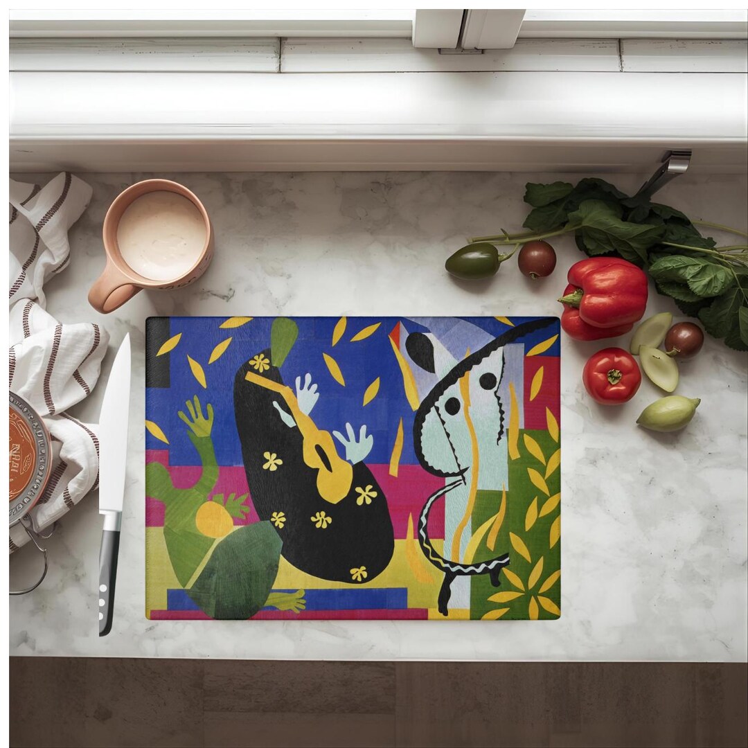 Henri Matisse Artistic Glass Cutting Board - Colorful Kitchen Decor ...