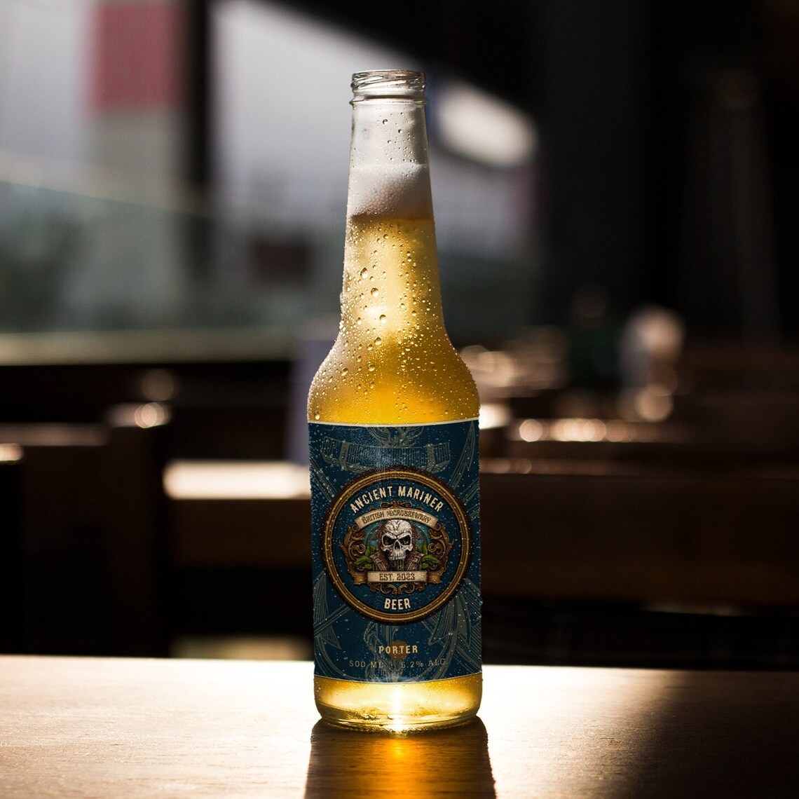 Rock-inspired Beer Bottle Label Template "ancient Mariner" | Homebrew ...