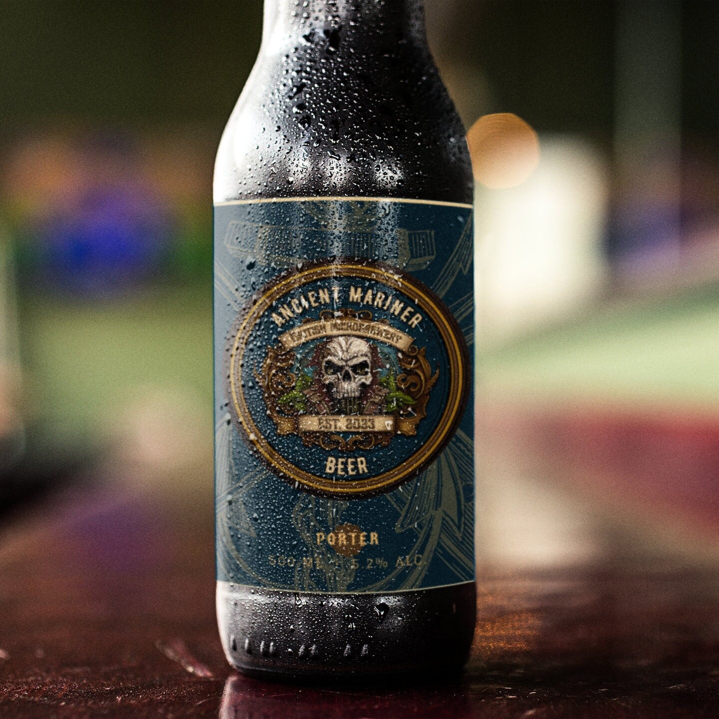 Rock-inspired Beer Bottle Label Template "ancient Mariner" | Homebrew ...