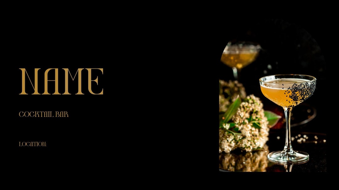 Simple Black Cocktail Bar Canva Website Templete - Etsy