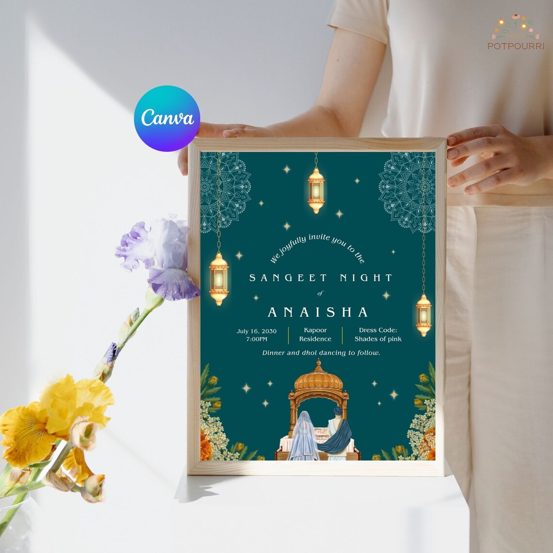 Editable Sangeet Invitation Template, Indian Wedding Invitation ...