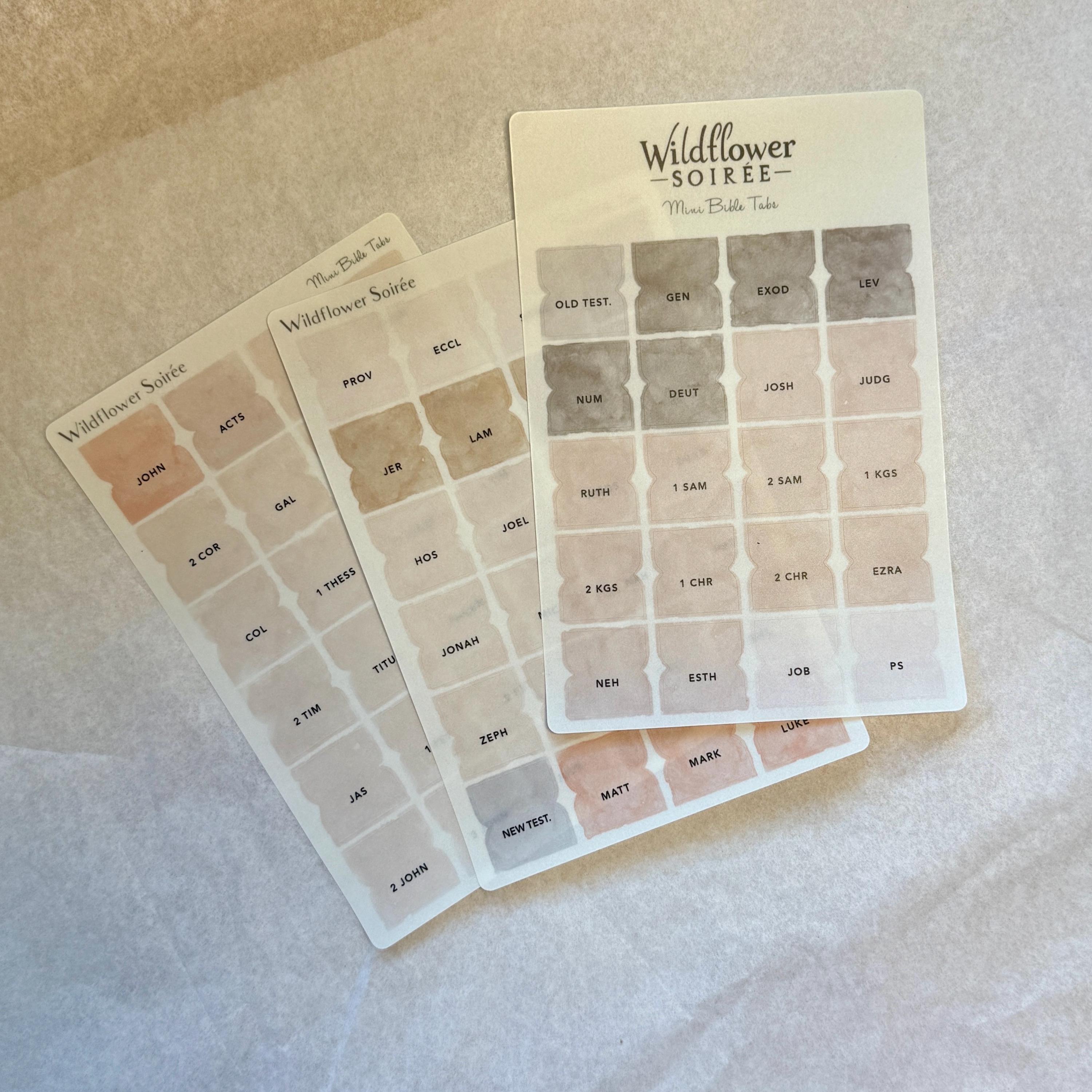 Mini Bible Tabs | Watercolor Texture Frosted Transparent Durable ...