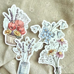 Sticker Pack Holiday Gift Christmas Floral Artwork Glossy Journaling ...