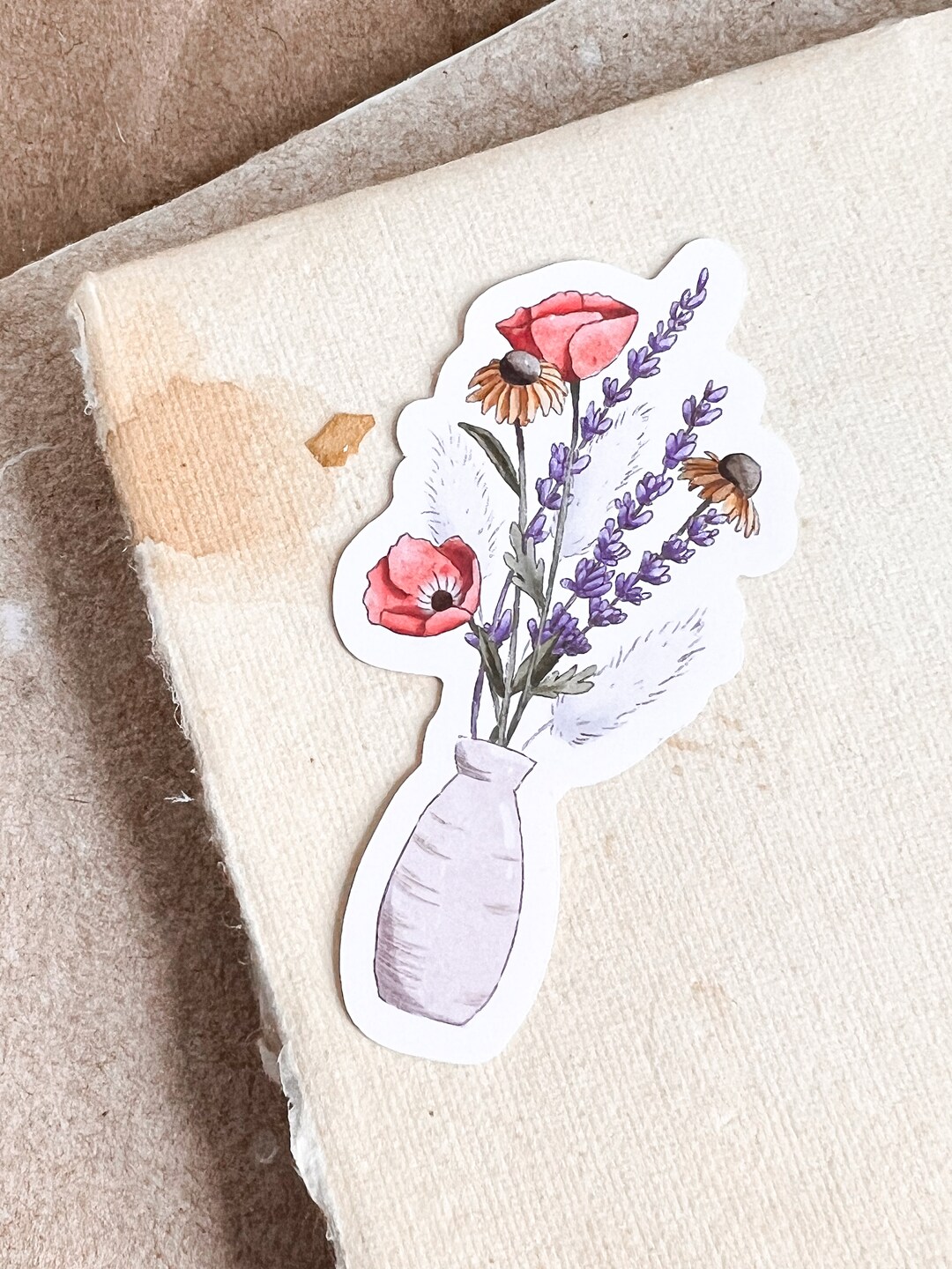 Die Cut Sticker Wildflower in Vase, Journaling, Bullet Journal, Planner ...