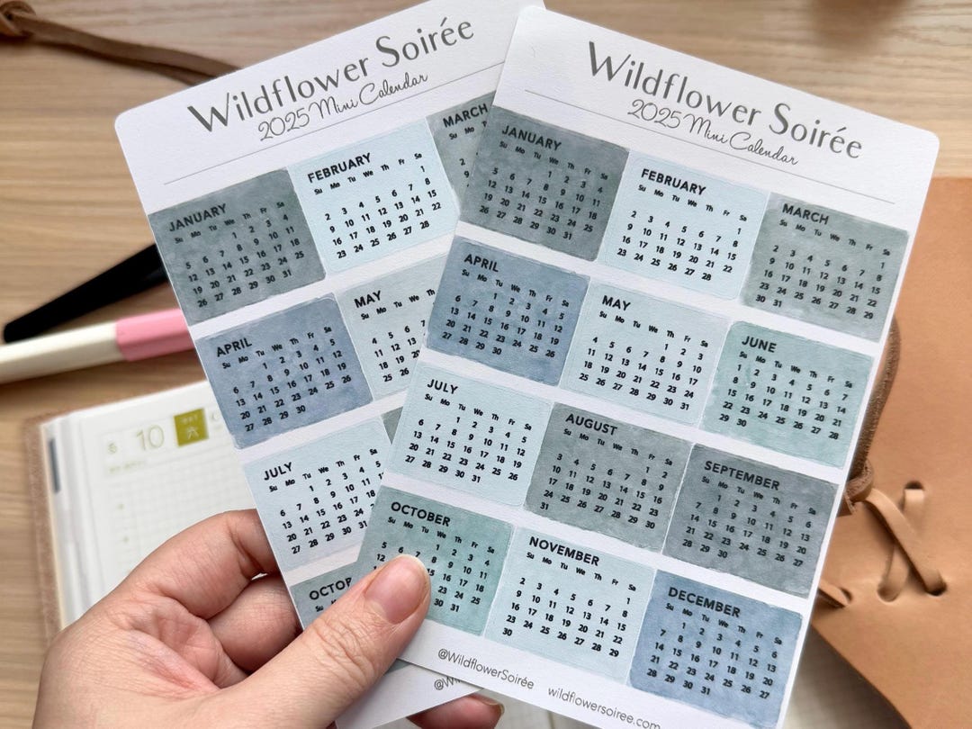 Mini Calendar Stickers for Planner Journals Stationary Collection Month ...