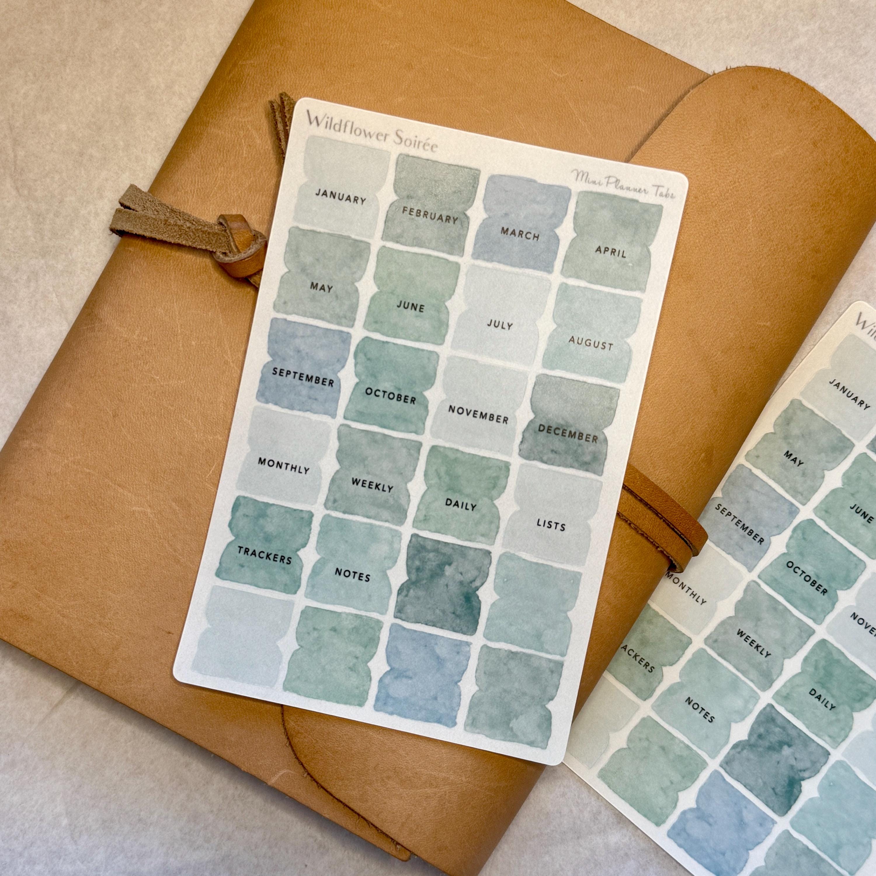 Mini Planner Tabs With Watercolor Texture Frosted Transparent Durable ...
