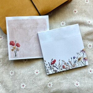 Sticky Note Pad | Wildflower Watercolor Art | Journaling Supply Planner ...