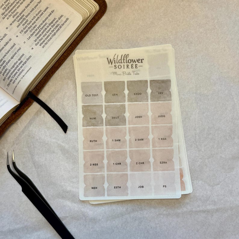 Mini Bible Tabs | Watercolor Texture Frosted Transparent Durable ...