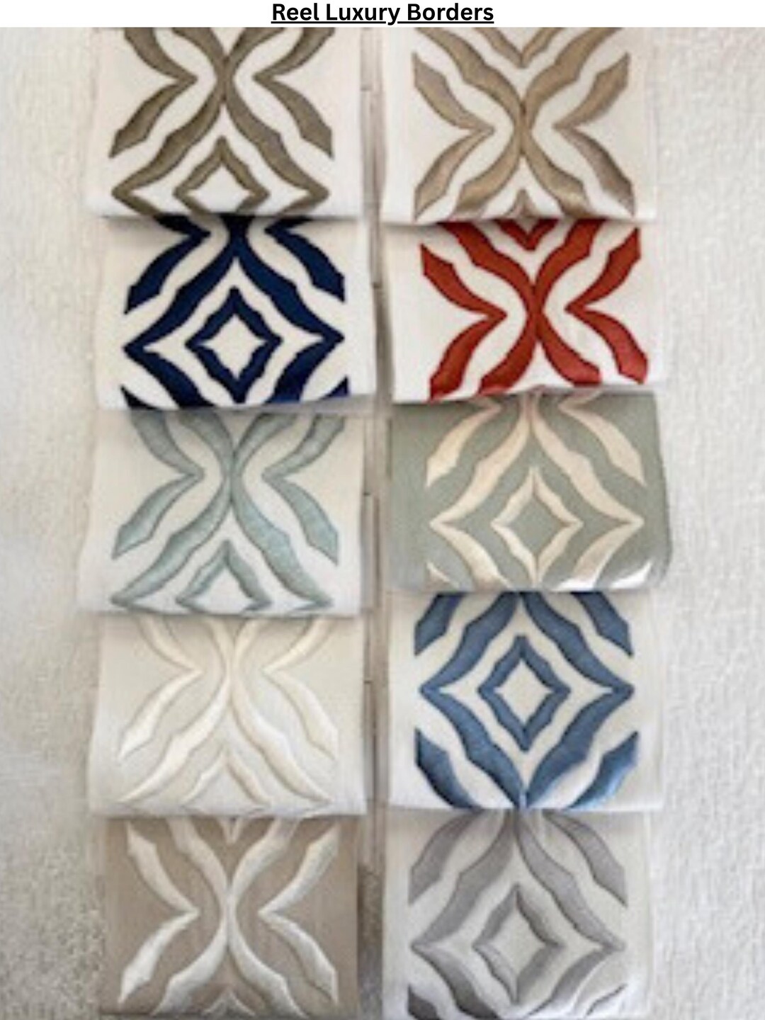 Embroidered Curtain Borders, Geometric Ribbon, 4" Wide Ribbon - Etsy