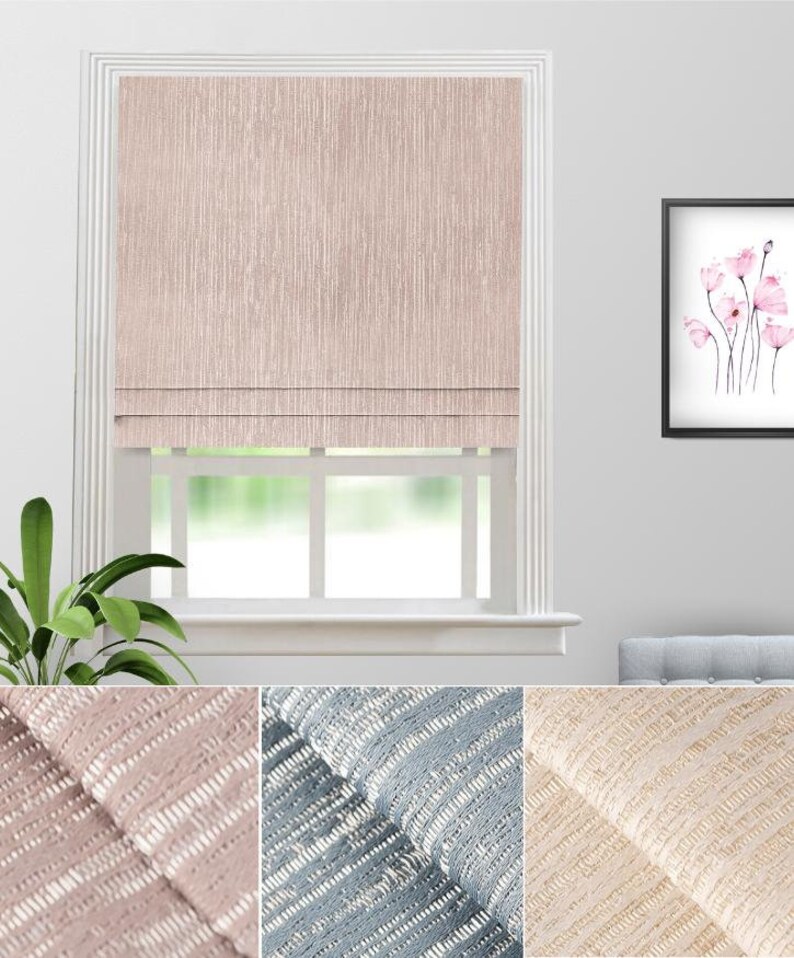 Striped Fabric Window Shades, Striped Window Blinds and Shades, 3 ...