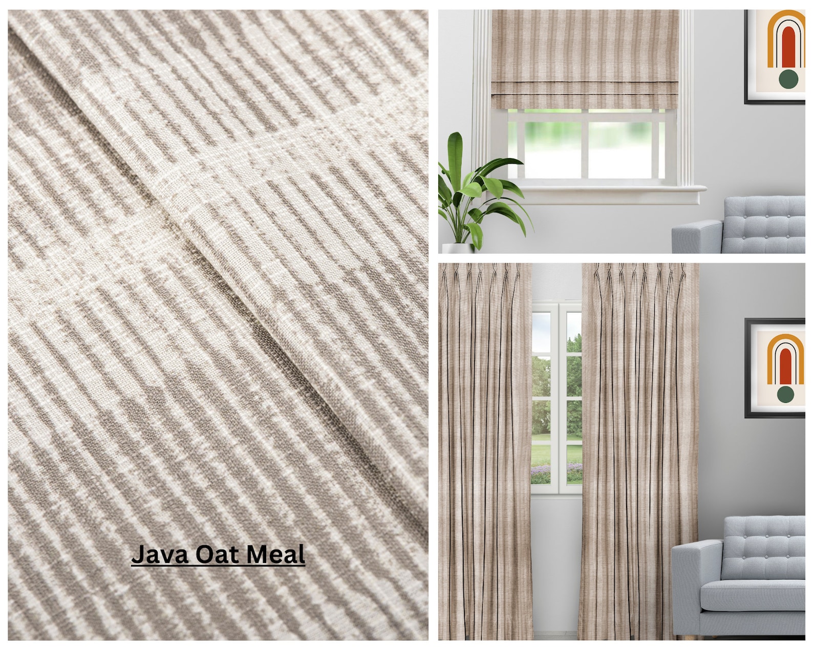 Striped Roman Shades, 5 Colors , Window Shades, Custom Bedroom Shades ...