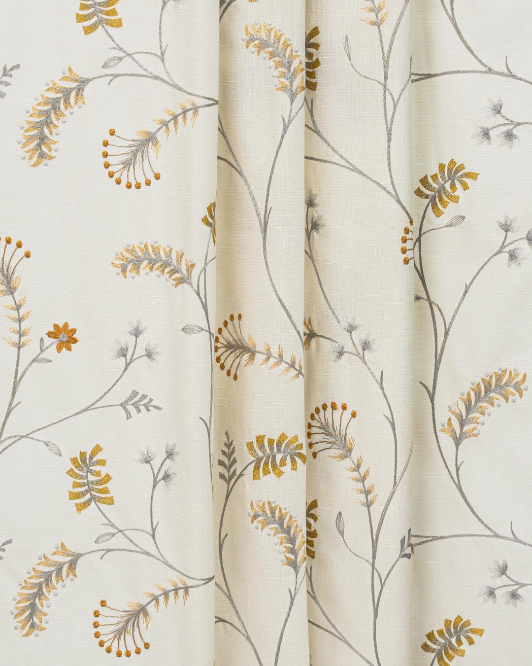 Embroidered Linen Curtain, Custom Pleated Drapes, Privacy Lining - Etsy