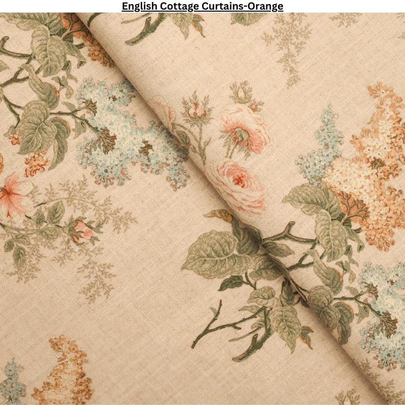 English Cottage Rose Curtains | Custom Floral Window Treatments - Etsy