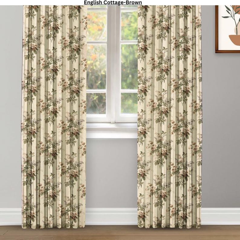 Classic Floral Print Curtains, Floral Custom Drapes, Made to Order ...
