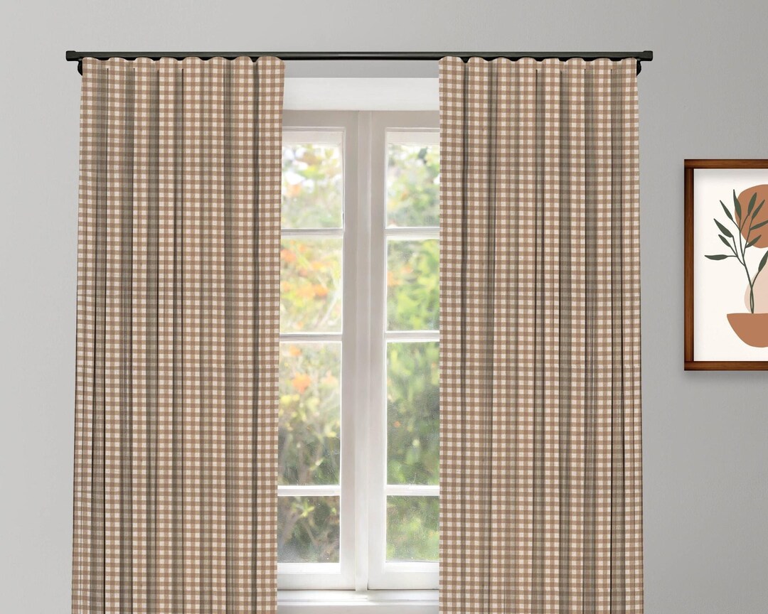Gingham Check Curtains | Check Plaid Curtains | Gingham Check Patterned ...