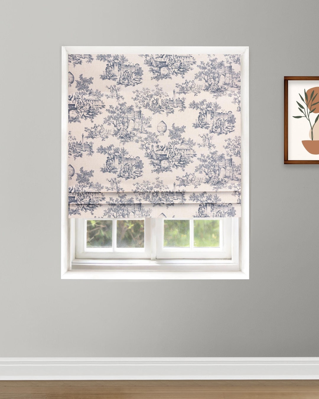 Toile Print Roman Shades, Custom Window Blinds, French Country Deco ...