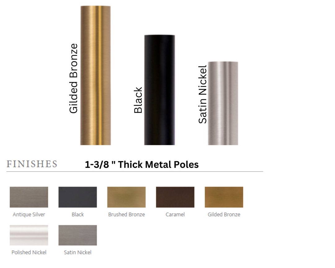 Metal Drapery Poles | Custom Cut, Curtain Rods, 7 Colors - Etsy