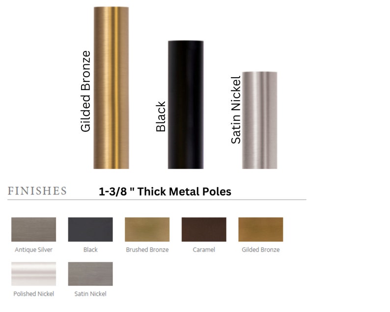 Metal Drapery Poles | Custom Cut, Curtain Rods, 7 Colors - Etsy