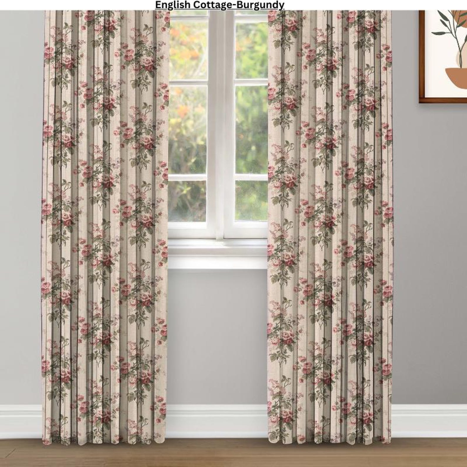 Classic Floral Print Curtains, Floral Custom Drapes, Made to Order ...