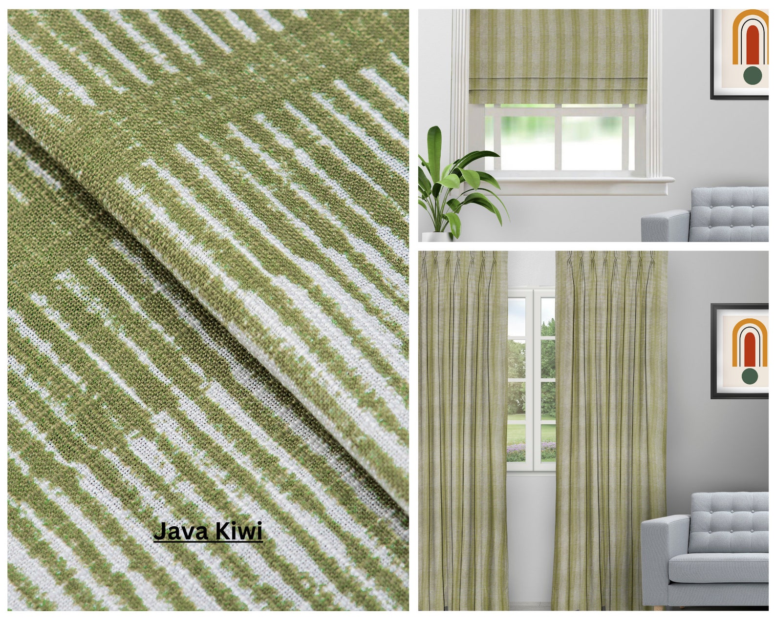 Striped Roman Shades, 5 Colors , Window Shades, Custom Bedroom Shades ...